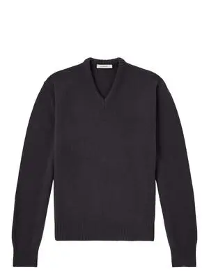 LEMAIRE Cashmere V-neck Sweater - Gray