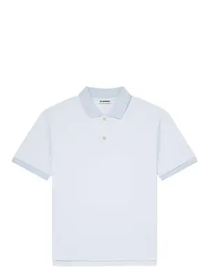 JIL SANDER Logo-embroidered Cotton-piqué Polo Shirt - Blue
