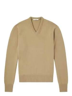LEMAIRE Cashmere V-neck Sweater - Neutrals