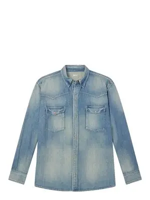A.PRESSE Vintage Western Denim Shirt - Blue