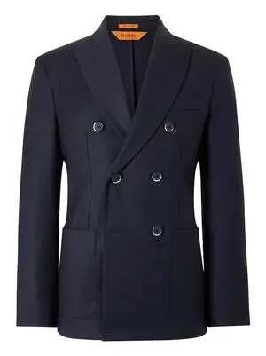 Barena Venezia Doria Double-breasted Wool-blend Blazer - Blue