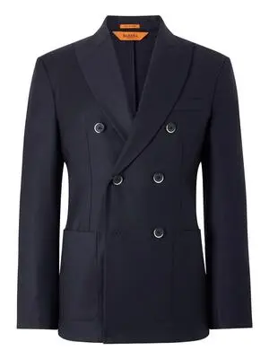 Barena Venezia Doria Double-breasted Wool-blend Blazer - Navy