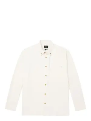 A.p.c. Mateo Logo-embroidered Cotton Shirt - Neutrals