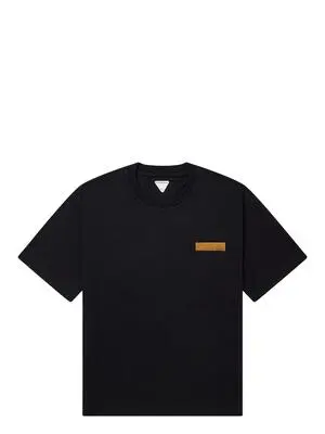 Bottega Veneta Intrecciato Suede-trimmed Cotton-jersey T-shirt - Black