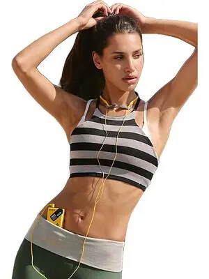 Free People Tighten Up High Neck Reversible Bra Black Combo