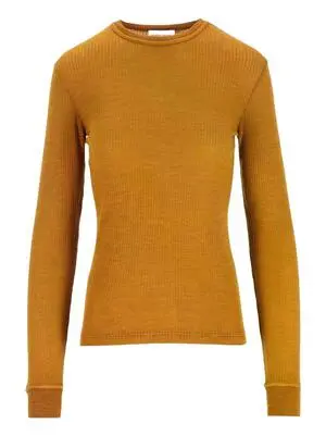 FORTE_FORTE Ribbed Knit Long Sleeve Sweater - Orange