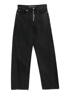 Alexander Wang Logo-embellishment Buttoned Jeans - Black