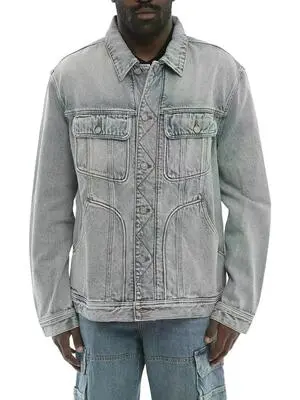 DIESEL® D-riley Acid Wash Denim Jacket - Blue
