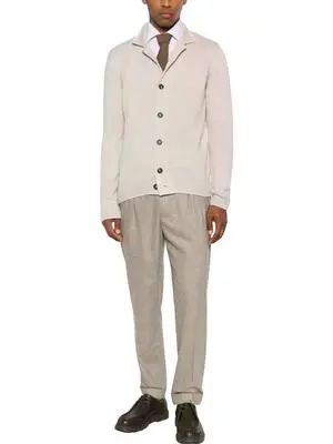 Eleventy Shawl-collar Wool Cardigan - Neutrals