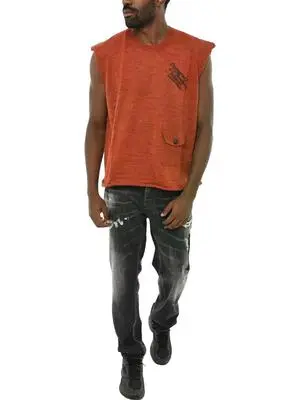 Dsquared2 Virgin Wool Tank Top With Chest Pocket - Orange