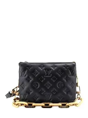 LOUIS VUITTON Coussin Bb Monogram Embossed Lambskin Crossbody Bag - Black