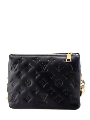 LOUIS VUITTON Coussin Bb Bag Monogram Embossed Lambskin Crossbody Bag - Black