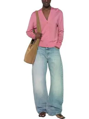 Max Mara Weekend Max Mara V-Neck Fine Knit Cardigan Pink