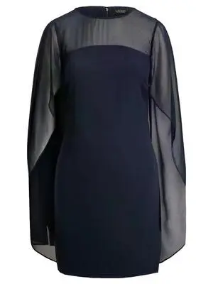 Ralph Lauren Cape Overlay Mini Dress - Blue