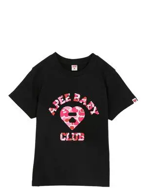 AAPE BY *A BATHING APE Apee™ A Bathing Ape® Camo Heart Logo T-shirt - Black