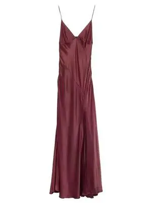 Alberta Ferretti Side-slit V-neck Maxi Dress - Red