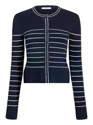 Adam Lippes Horizontal Stripe Cardigan - Blue