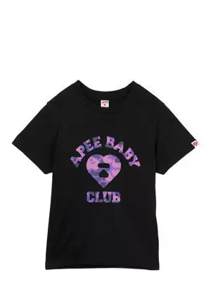 AAPE BY *A BATHING APE Camouflage Heart Logo T-shirt - Black