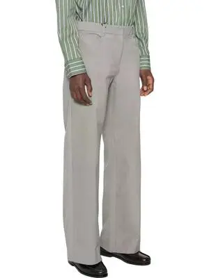 Max Mara Light Twill Weave Straight Leg Trousers - Grey