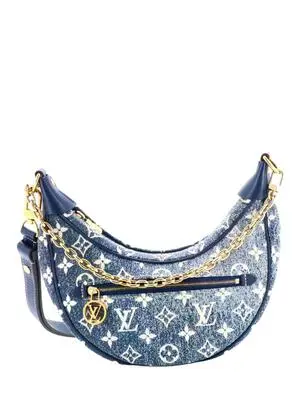LOUIS VUITTON Louis Vuitton Loop Monogram Jacquard Denim Hobo Bag Blue