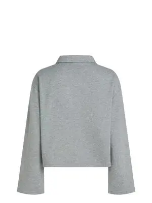 Karl Lagerfeld Rhinestone Embellished Cotton Loungewear Sweatshirt - Grey