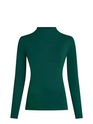 Karl Lagerfeld Mock Neck Long Sleeve Top - Green