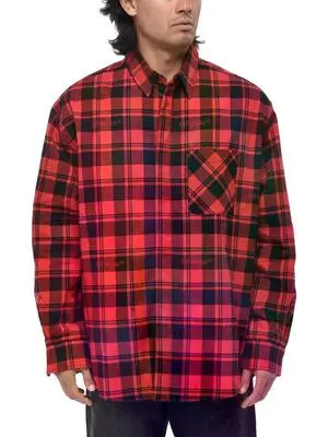 Off-White Check-pattern Padded Overshirt - Red