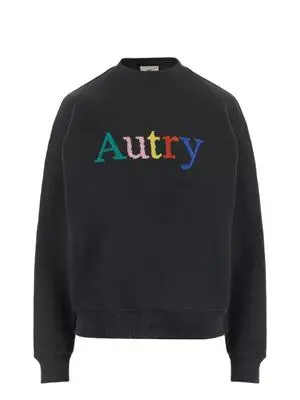AUTRY Sweatshirt With Multicolor Logo Embroidery - Black