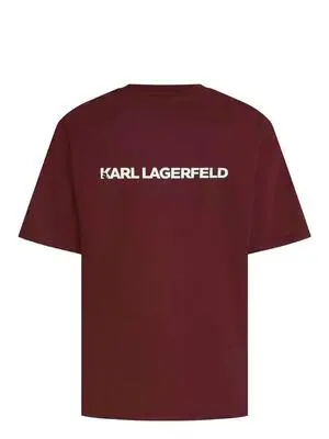 Karl Lagerfeld Logo Print Cotton T-shirt - Red