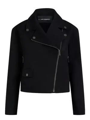Karl Lagerfeld Zip-up Biker Jacket - Black