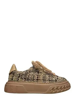 Casadei Off-road Tweed Chunky-sole Sneakers - Brown