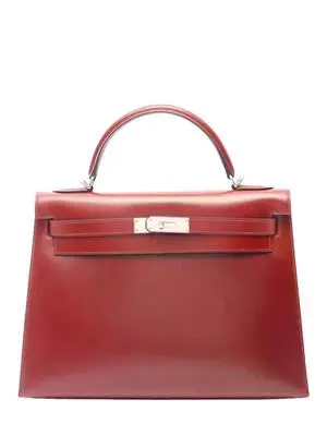 Hermès 2001 Box Calf Kelly Sellier 32 Satchel - Red