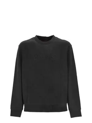 BOSS Relaxed-fit Sweatshirt In Cotton Terry With Embroidered-logo - Black