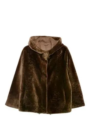 MANZONI 24 Hooded Shearling Jacket - Brown