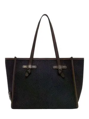 GIANNI CHIARINI Marcella Medium Herringbone Tote Bag - Blue