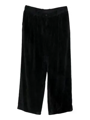 Giorgio Armani Pleated Corduroy Trousers - Black