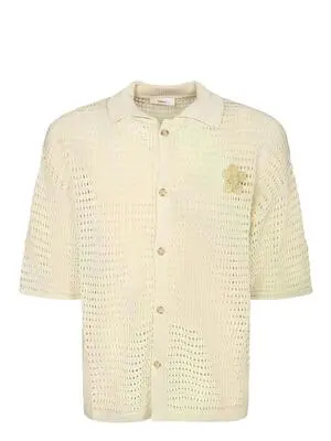 COMMAS Crochet-knit Flower-patch Shirt