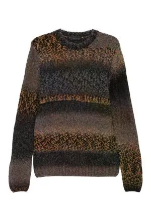 DONDUP Intarsia-knit Crew-neck Sweater - Brown