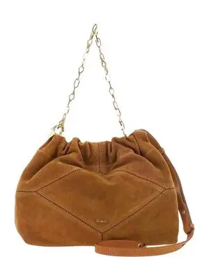 Ba&sh Ruched Chain-link Mini Shoulder Bag - Brown