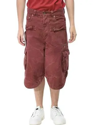 Off-White Garment-dyed Cargo Shorts - Red