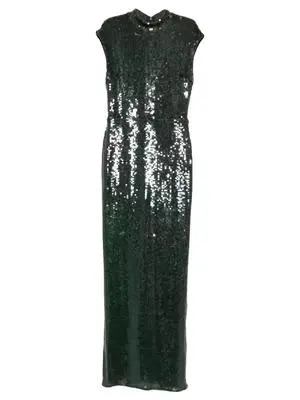 ROTATE BY BIRGER CHRISTENSEN Sequin Embellished Mock Neck Maxi Dress - Green