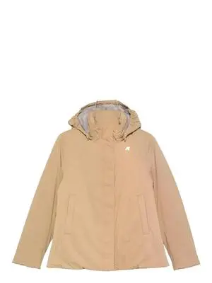 K-WAY Marlette Hooded Jacket With Logo Patch - Neutrals