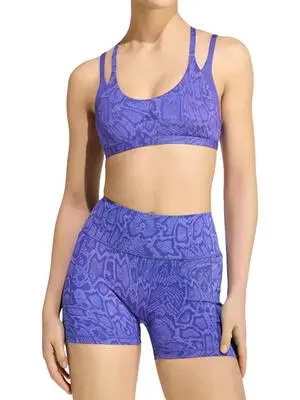 Adidas Optime Workout Snake Strappy Lite Support Bra - Purple