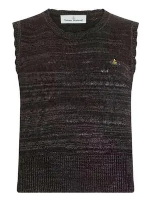VIVIENNE WESTWOOD Orb Embroidered Distressed Sweater Vest