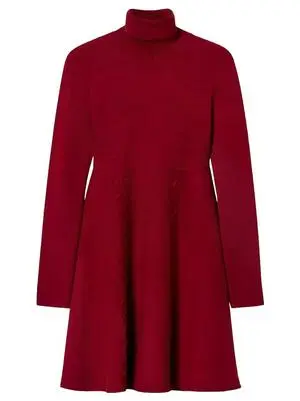 TWINSET Short Knit Dress With Turtleneck - Red