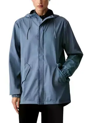 Rains Hooded Fishtail Coat - Blue