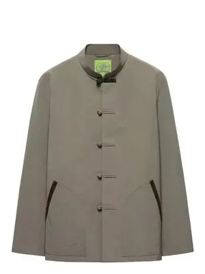 Shanghai Tang Mandarin Collar Frog Fastening Jacket - Grey