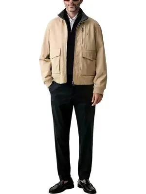TRUSSARDI Reversible Herringbone Pattern Jacket - Neutrals