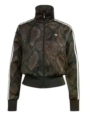 Adidas Satin Snake Print Firebird Track Jacket - Brown