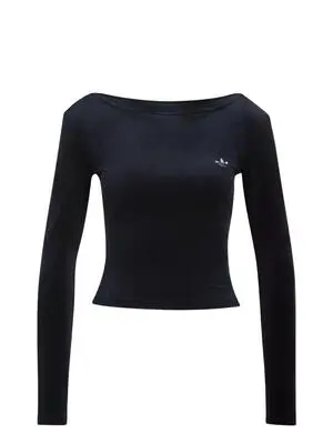 Adidas Velour Open-back Top - Black